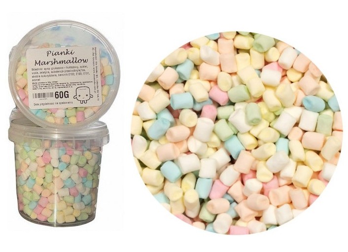Mini pianki Marshmallow do deserów kolorowe 60g - 11236265827 ...