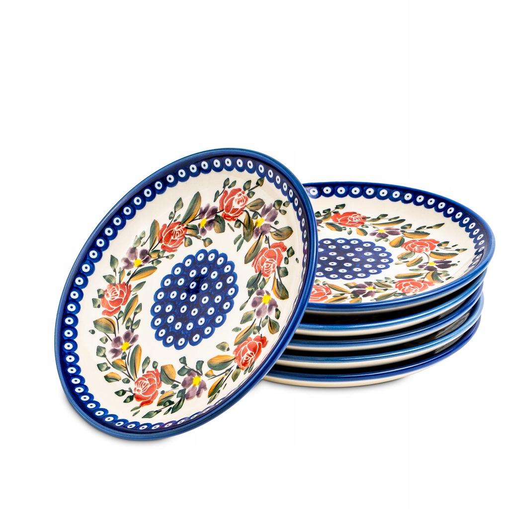 Talerzyki Deserowe Ceramika Bolesławiec 6 szt. - 13585275183 - oficjalne archiwum Allegro