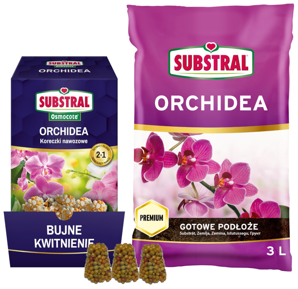 Substral Osmocote Ziemia + Nawóz Orchidea zestaw - 13576857997 ...