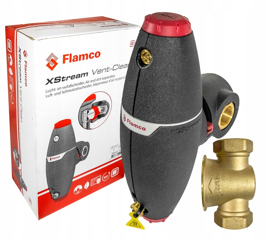 FLAMCO FILTR XSTREAM VENT-CLEAN 1 1/2 SEPARATOR - 13279724837 - oficjalne archiwum Allegro