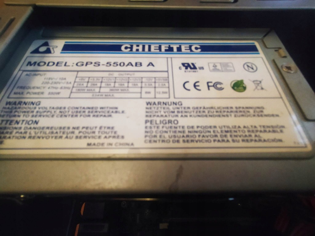 Zasilacz Chieftec GPS-550AB A 550 W - 13155978787 - oficjalne archiwum Allegro