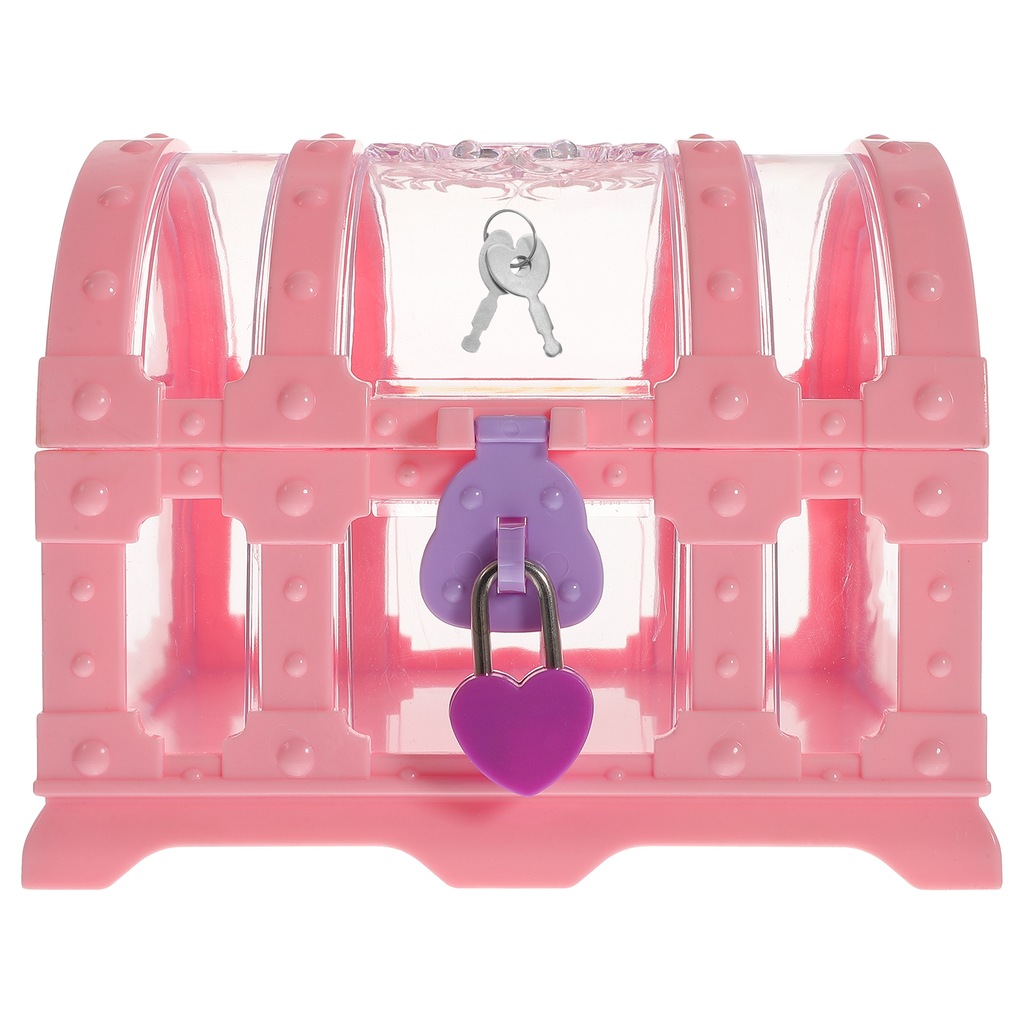 Plastic Treasure Chest Pink Toy Box Kids Girls - 14545794427 ...