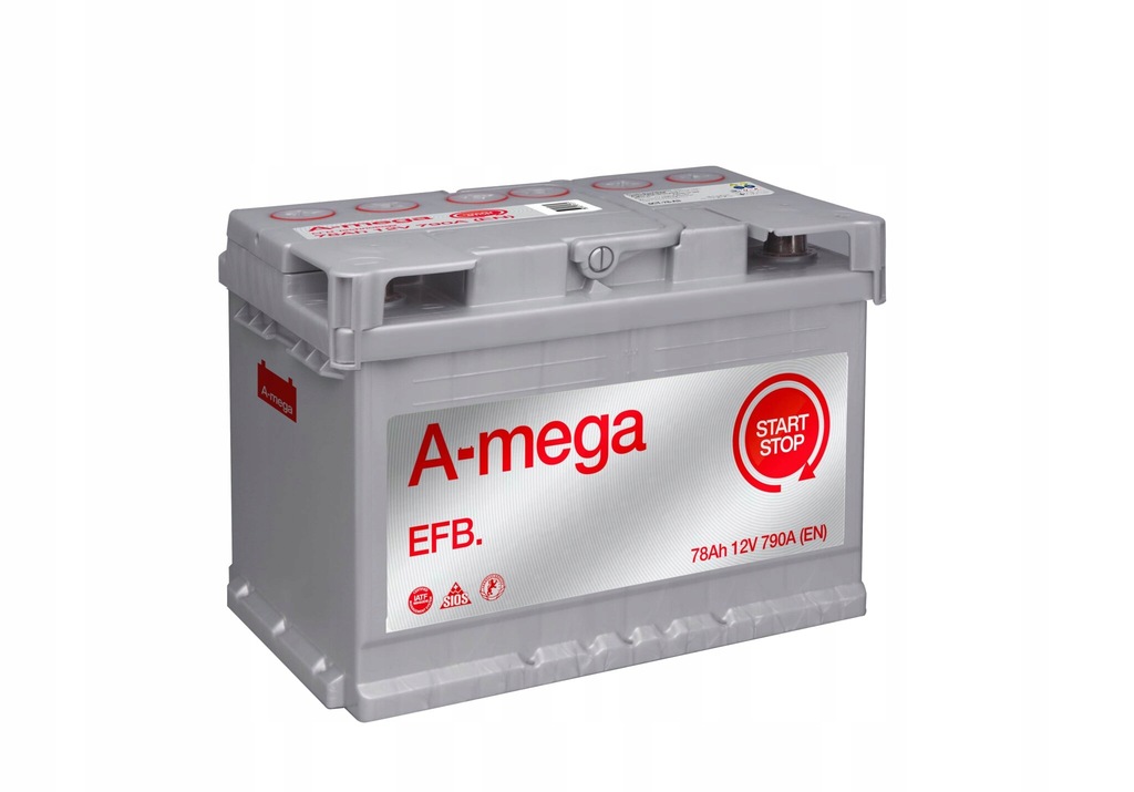 Akumulator AMEGA EFB 78Ah 790A P+ 12V - 12319339093 - oficjalne archiwum Allegro