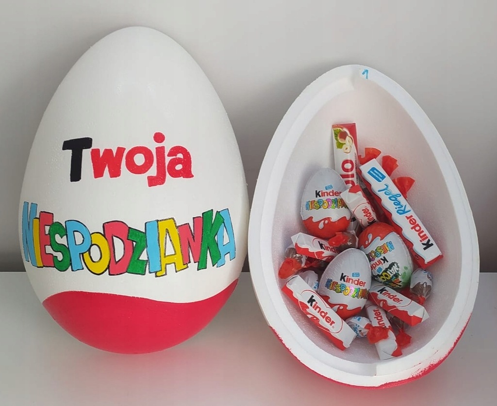 Jajko Kinder Niespodzianka XXL prezent + słodycze - 11948792829 ...