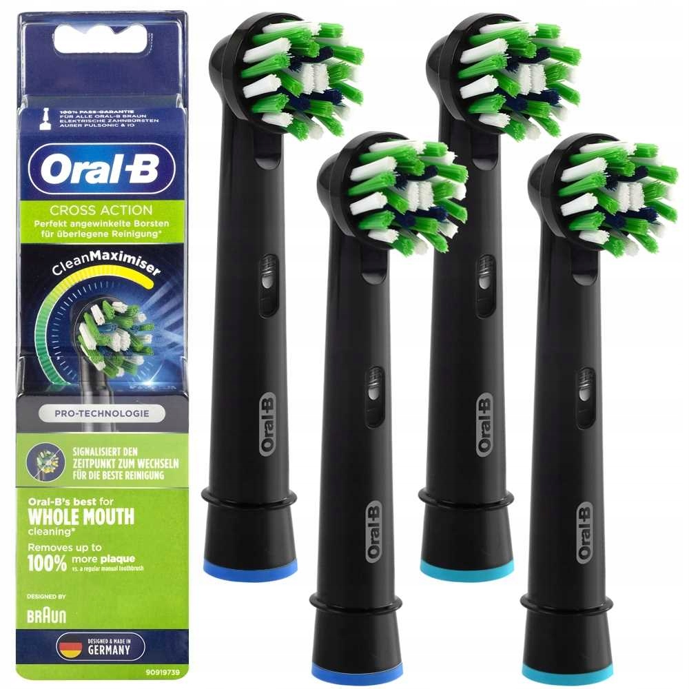 4x KOŃCÓWKI CZARNE ORAL-B BRAUN CROSS ACTION EB50 KOŃCÓWKI DO SZCZOTECZKI - 15723356752 ...