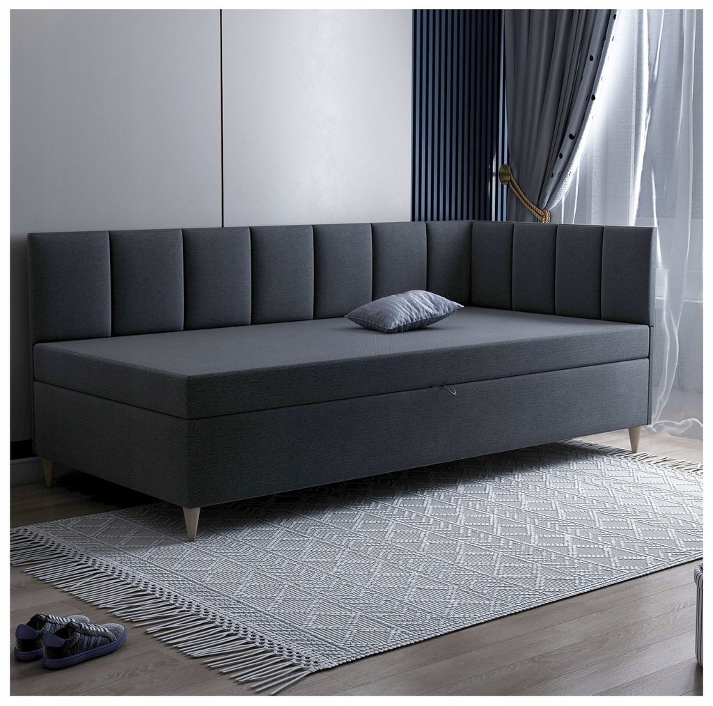 Tapczan 100cm Pola Łóżko Młodzieżowe z Pojemnikiem na Pościel ...