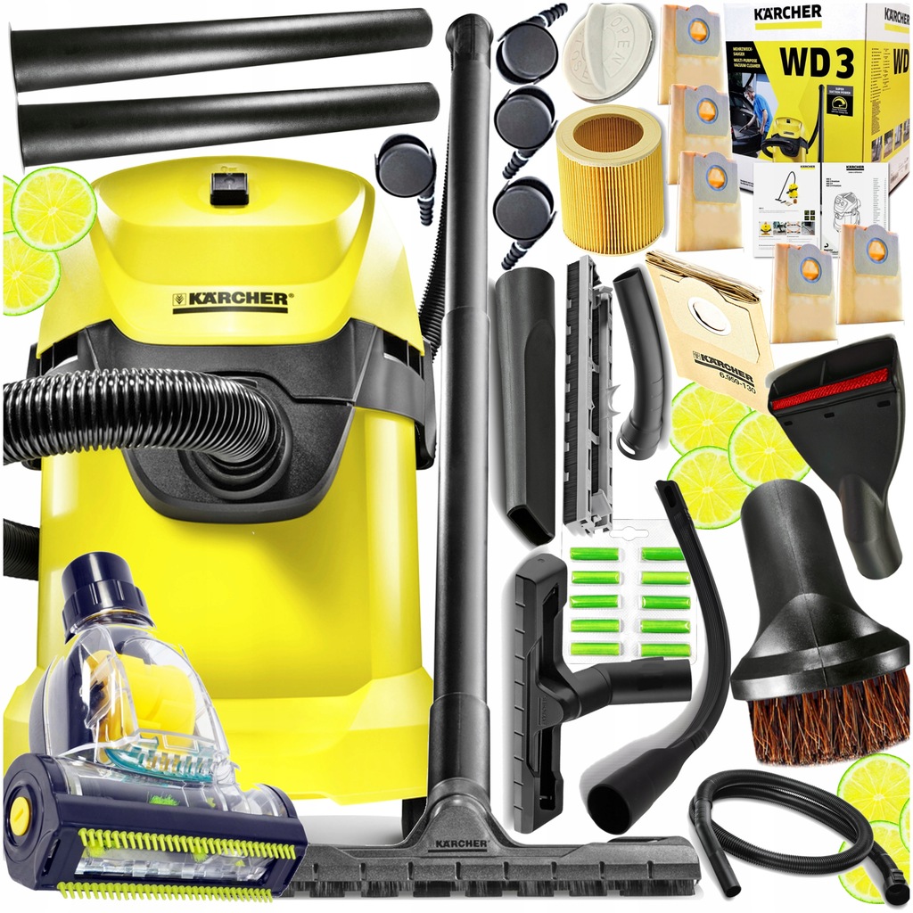 ODKURZACZ PRZEMYSŁOWY KARCHER WD3 BEZWORKOWY 1400W - 8725078378 - oficjalne archiwum Allegro