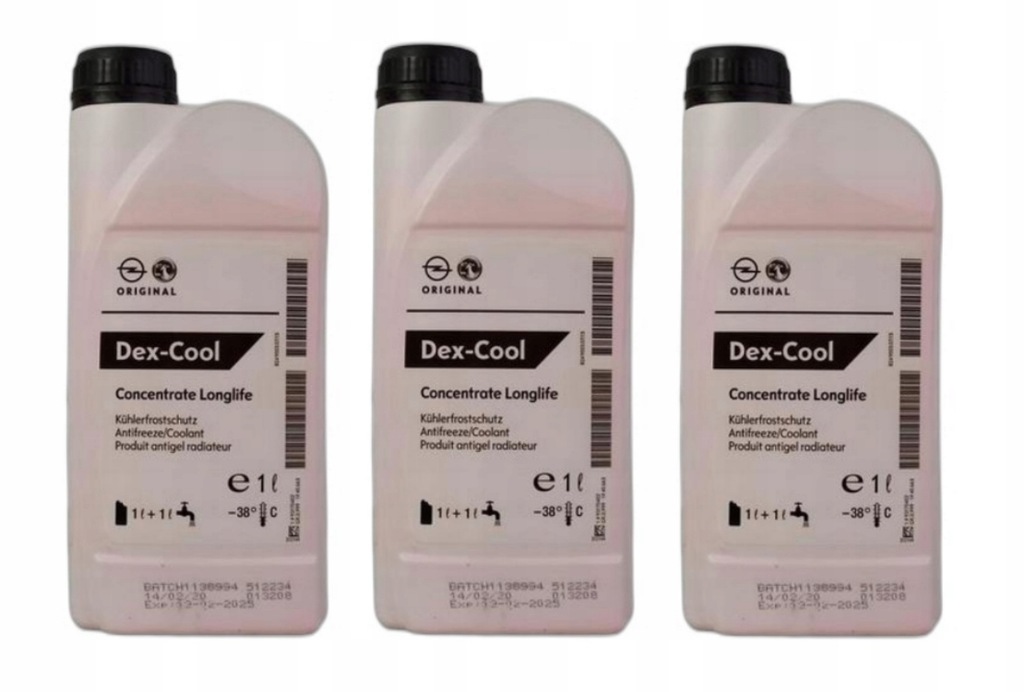 OPEL GM DEX-COOL 3x1L KONCENTRAT CHŁODNIC ORYGINAŁ - 13575699449 ...