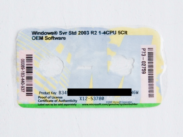 Windows Server Std 2003 R2 1-4CPU 5Clt Oem FAKTURA - 8873782517 ...