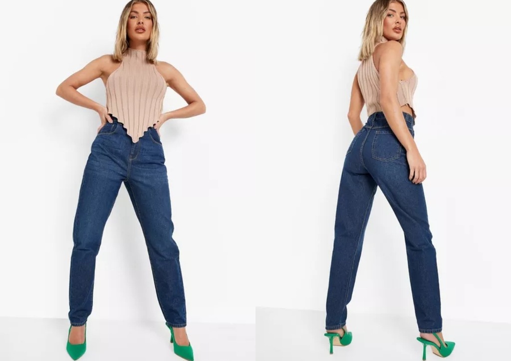 BOOHOO TALL MOM JEANS Z WYSOKIM STANEM L - 12921073982 - oficjalne archiwum Allegro