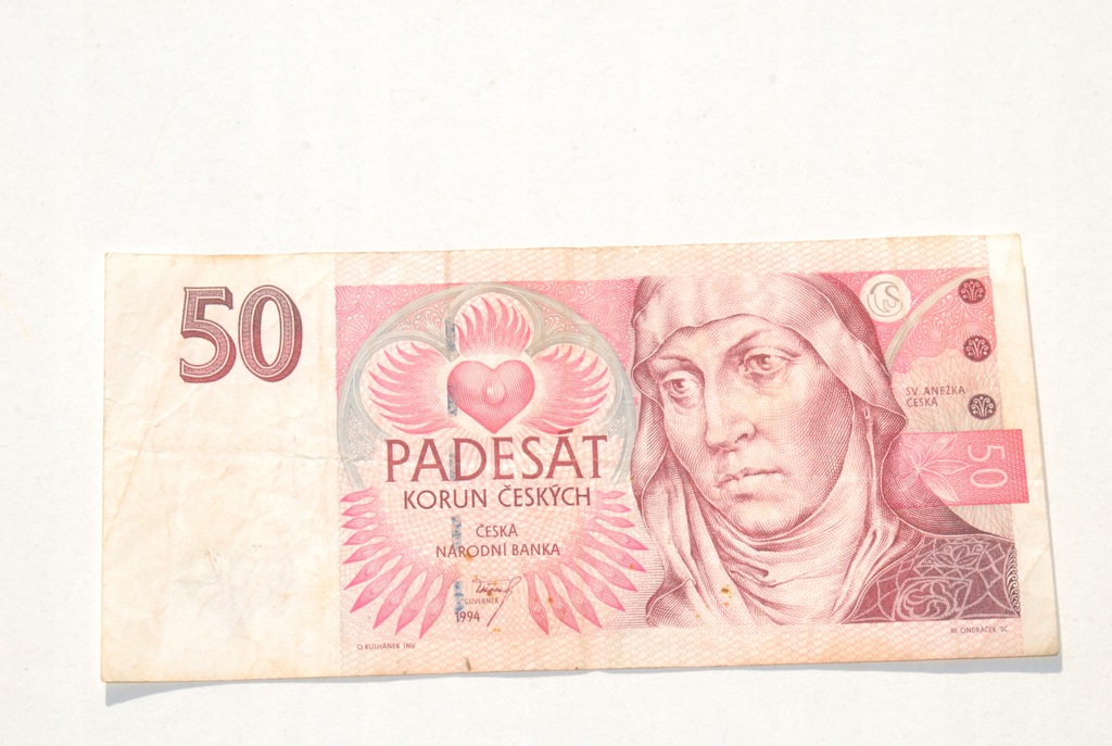 Stary banknot 50 koron Czeskich Czechy 1994 unikat - 13680070425 ...
