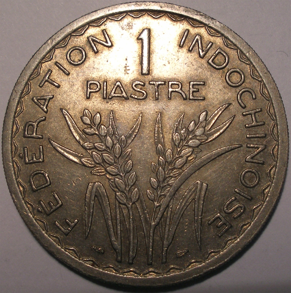 INDOCHINY FRANCUSKIE 1 piastre 1947, BARDZO ŁADNY - 15040686351 ...