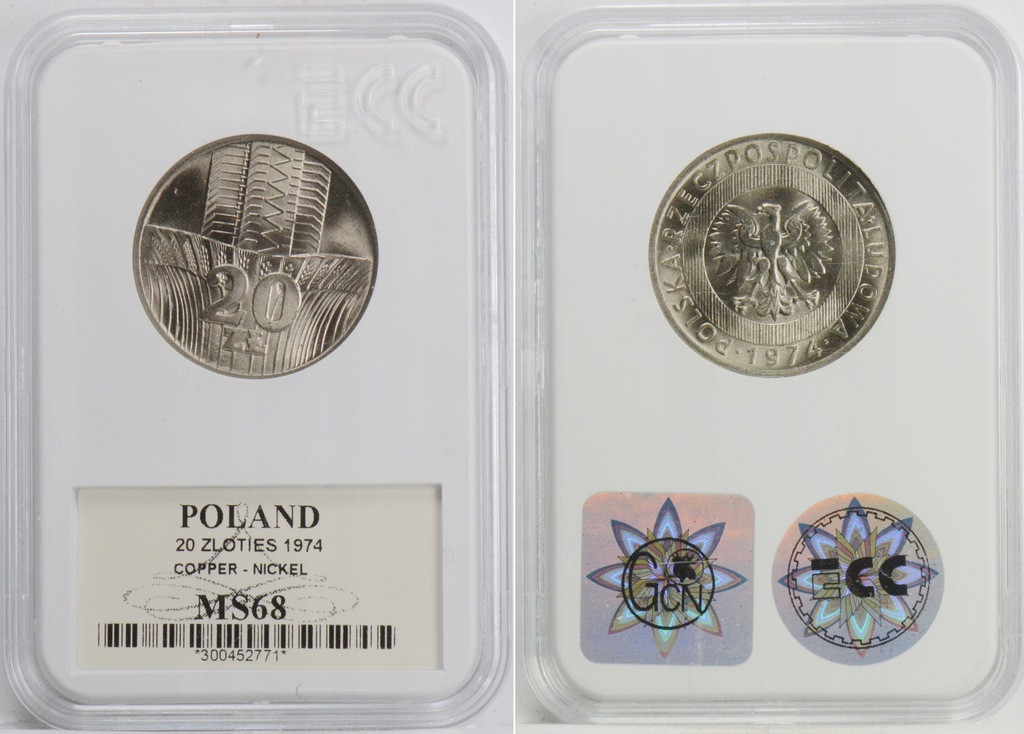 BM. 20 ZŁOTYCH 1974 WIEŻOWIEC I KŁOSY MS68 20.11 - 14729243802 - oficjalne archiwum Allegro