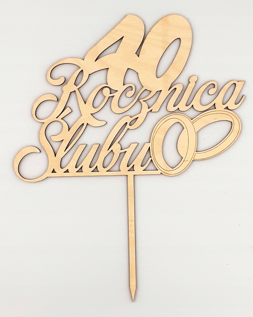 TOPPER NA TORT ROCZNICA ŚLUBU 20 30 40 50 - 11184798167 - oficjalne archiwum Allegro