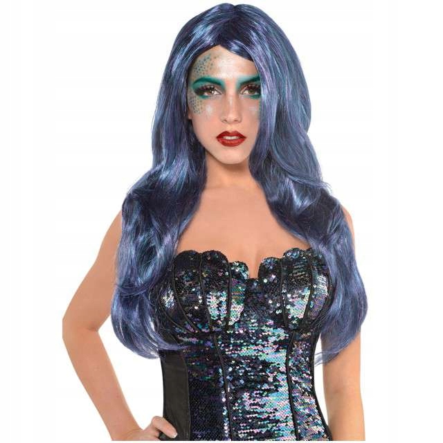 PERUKA syreny SYRENKA syrena DŁUGIE WŁOSY pasemka - 7418948018 - oficjalne archiwum Allegro