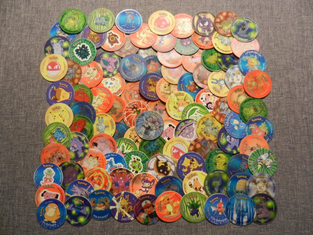 KAPSLE ZETONY KOLEKCJONERSKIE POKEMON TAZO 131 szt - 7808320821 ...