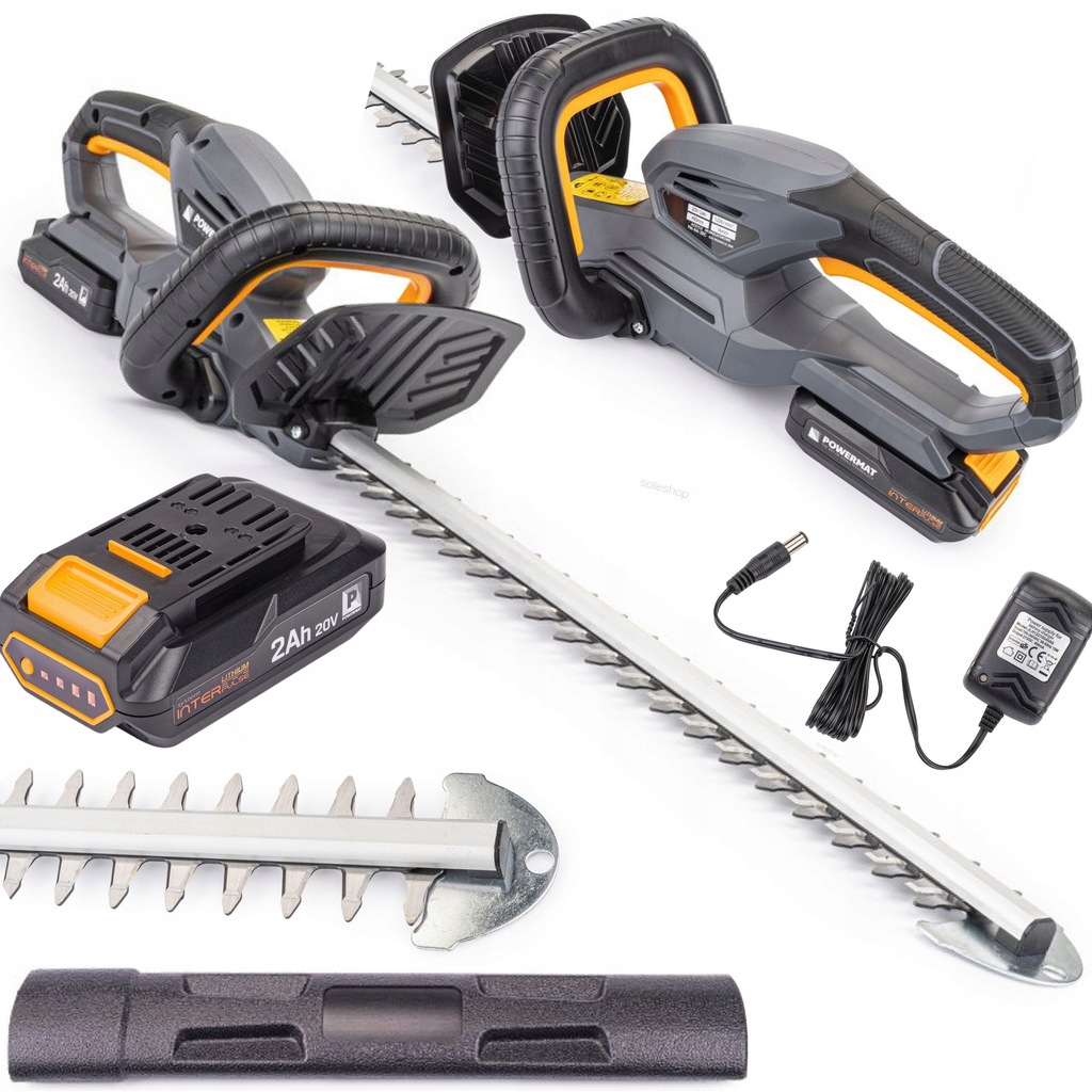 POWERMAT NOŻYCE AKUMULATOROWE DO ŻYWOPŁOTU SEKATOR GAŁĘZI 45CM 20V +2Ah ...