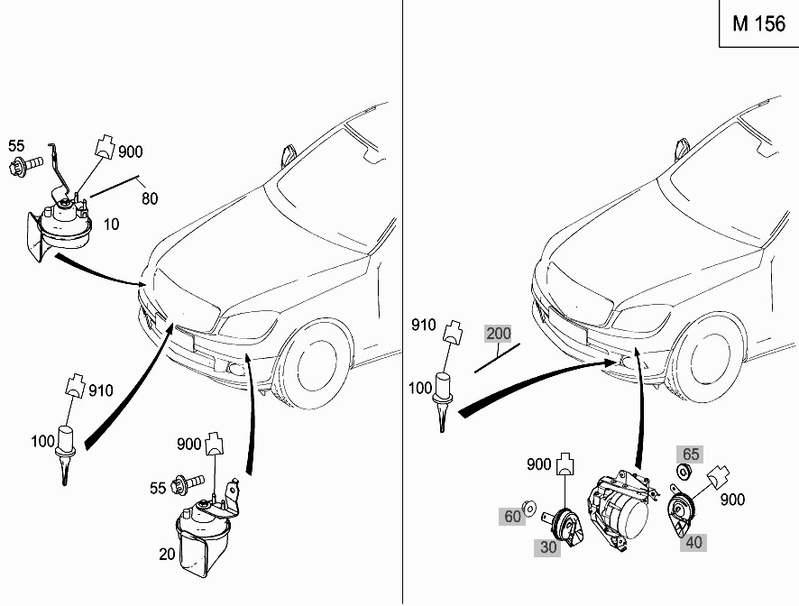 KLAKSON FANFARA SYGNAŁ MERCEDES W204, W212 - LEWY - 12219380171 ...