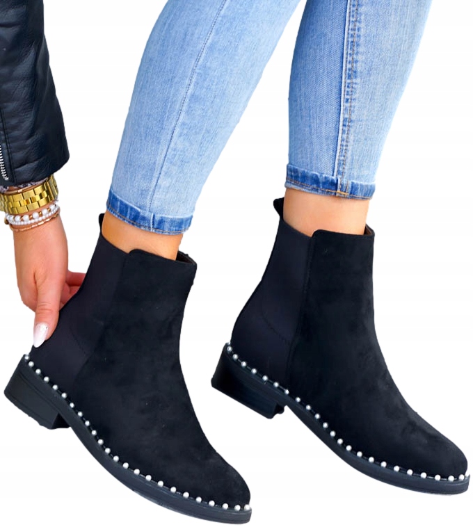 Купить Черные замшевые женские ботинки Челси Pearl: отзывы, фото и ...
