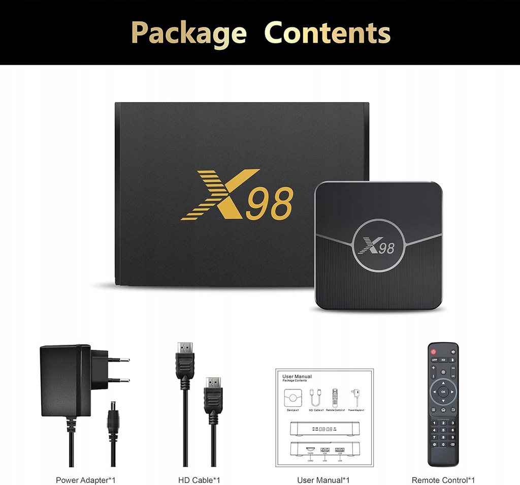 XILIBOD ANDROID 11 TV BOX 2GB RAM DEKODER CZTERORDZENIOWY PROCESOR MALI ...
