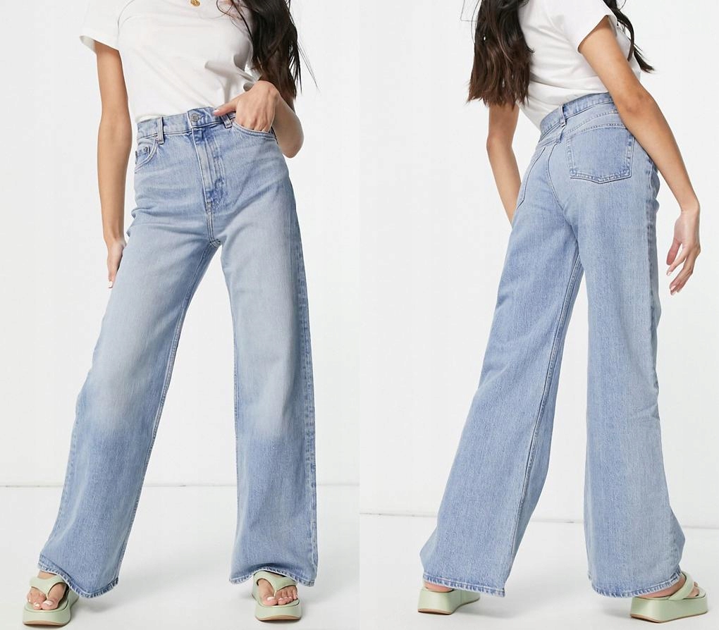 &OS NIEBIESKIE JEANSY SZEROKIE NOGAWKI (W31) - 12397448955 - oficjalne archiwum Allegro