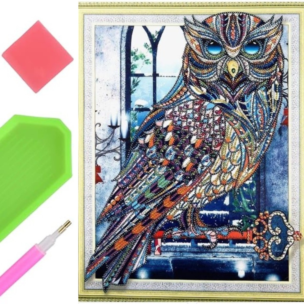 Diamond Paiting 7D Mandala Diamenty Haft Diamentowy AB Sowa ...