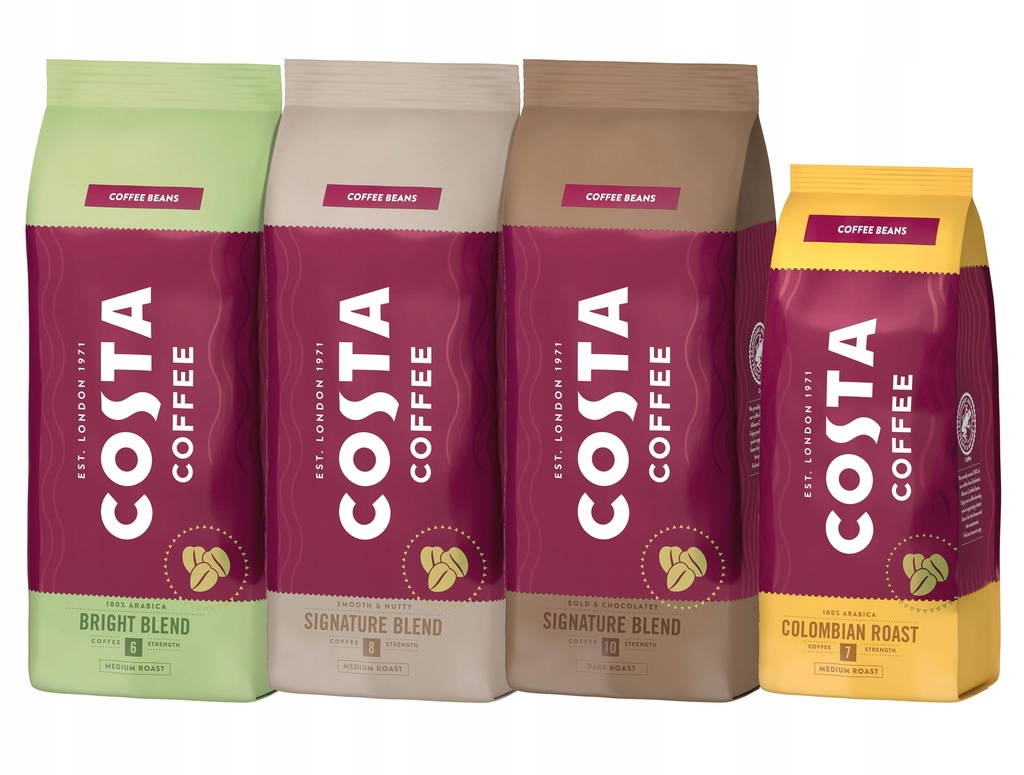 Kawa ziarnista Costa Coffee 3x1kg +0,5kg - 11726602830 - oficjalne ...