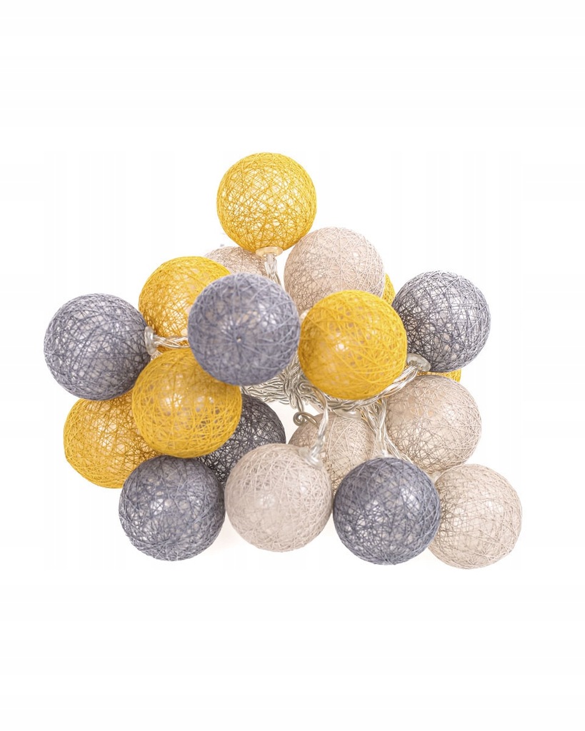 PEPCO Lampki LED, mini kule, biało-szaro-żółte Cie - 11808733278 ...