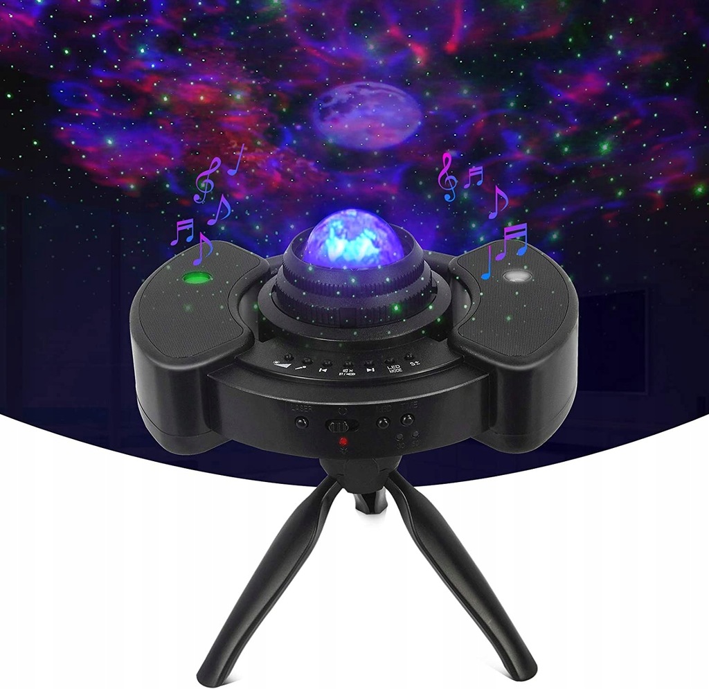 PROJEKTOR GWIAZD STAR LED USB LAMPKA NOCNA GŁOŚNIK - 12547786243 ...