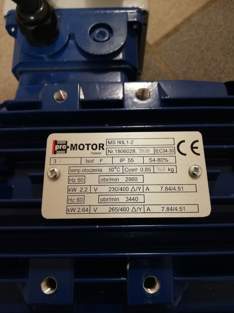 Silnik elektryczny trójfazowy 2.2kw 2860 obr/min - 13180271181 - oficjalne archiwum Allegro