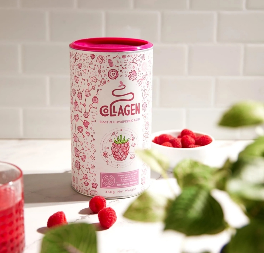 KOLAGEN MALINOWY 400 G Z ELASTYNĄ I KWASEM HIALURONOWYM - 14382598168 - oficjalne archiwum Allegro