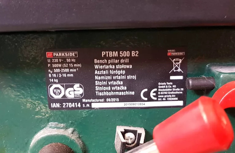 WIERTARKA STOŁOWA PARKSIDE PTBM 500 B2 KOLUMNOWA - 13285346400 ...