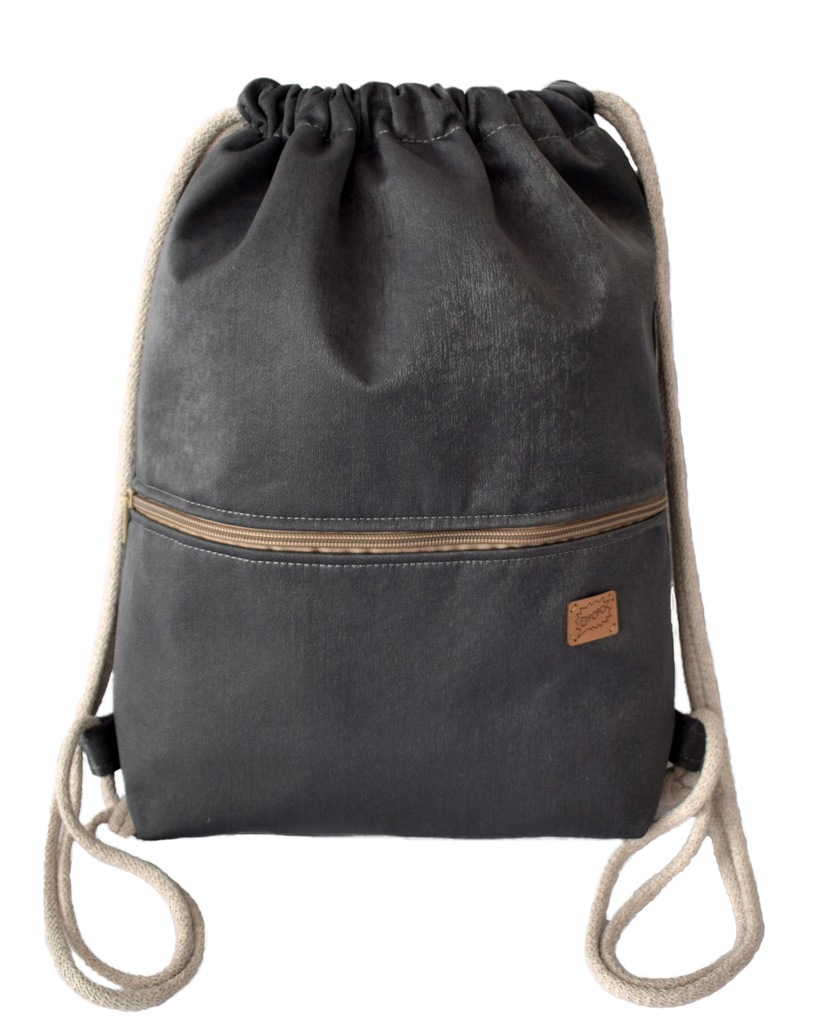 PLECAK WOREK DAMSKI z kieszenią BLING Grafitowy - 14057500293 ...