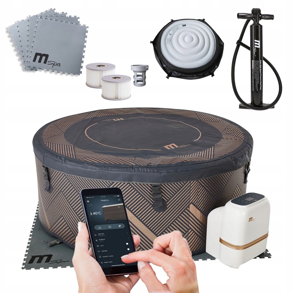 Całoroczne ogrodowe SPA MSpa Mono dmuchany basen z hydromasażem 6 osób ...