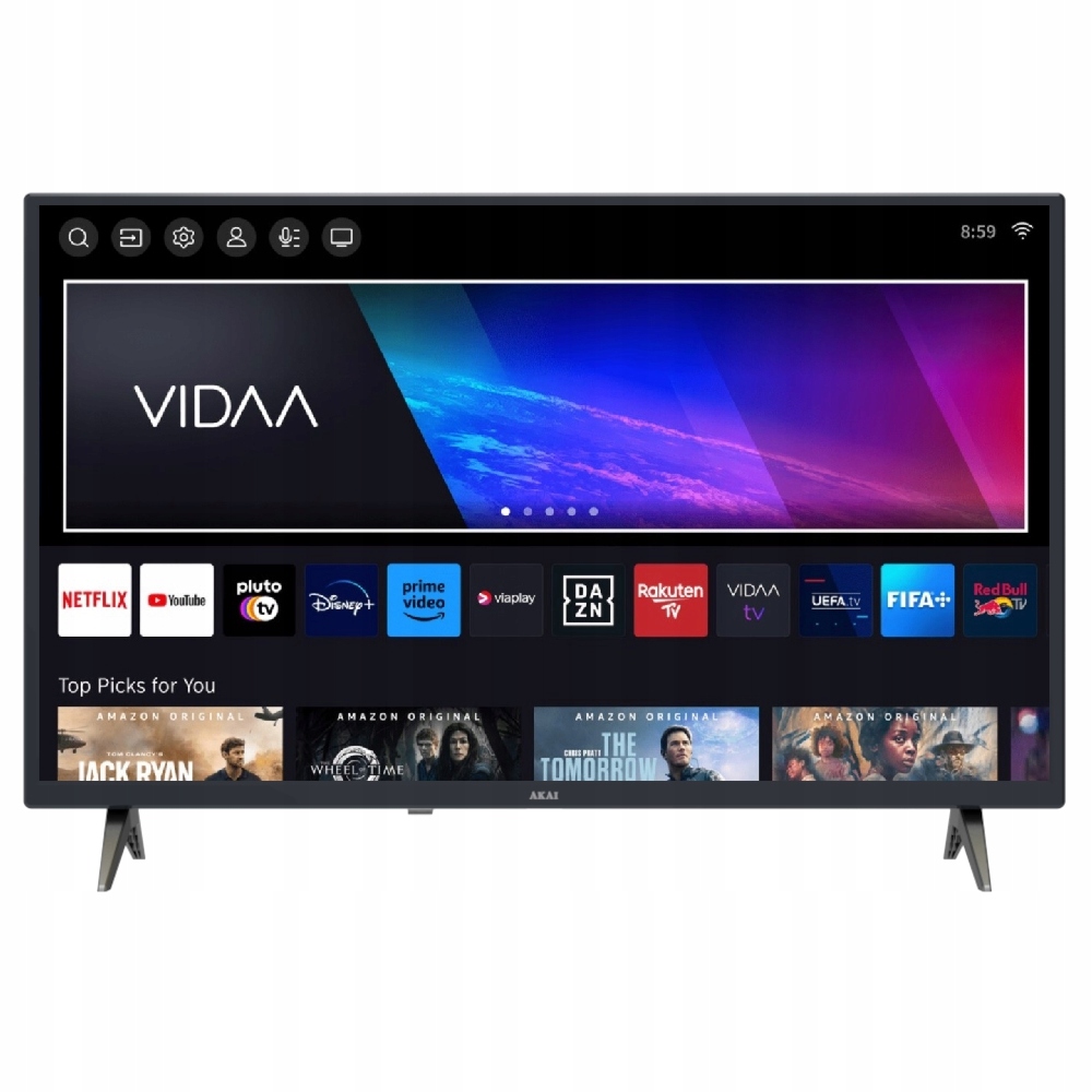 TELEWIZOR 40 cali SMART TV LED TUNER DEKODER DVBT2 HEVC FHD AKAI LT-4011SM - 14855519492 ...