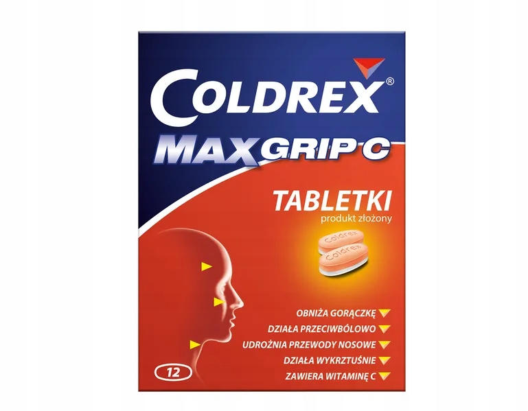 Coldrex MaxGrip C grypa przeziębienie 12 tabletek - 13146911535 ...