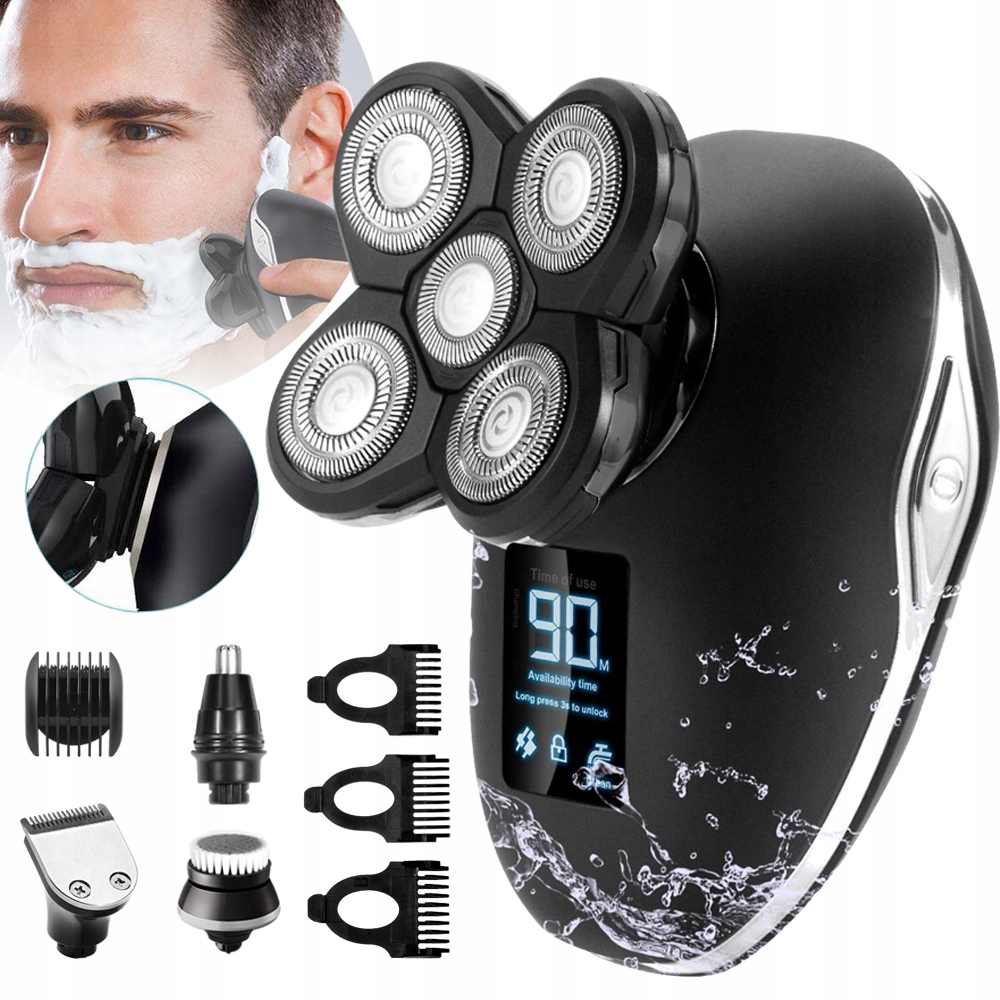 5W1 GOLARKA MĘSKA MASZYNKA DO GOLENIA GŁOWY TWARZY BRODY ELEKTRYCZNA ...