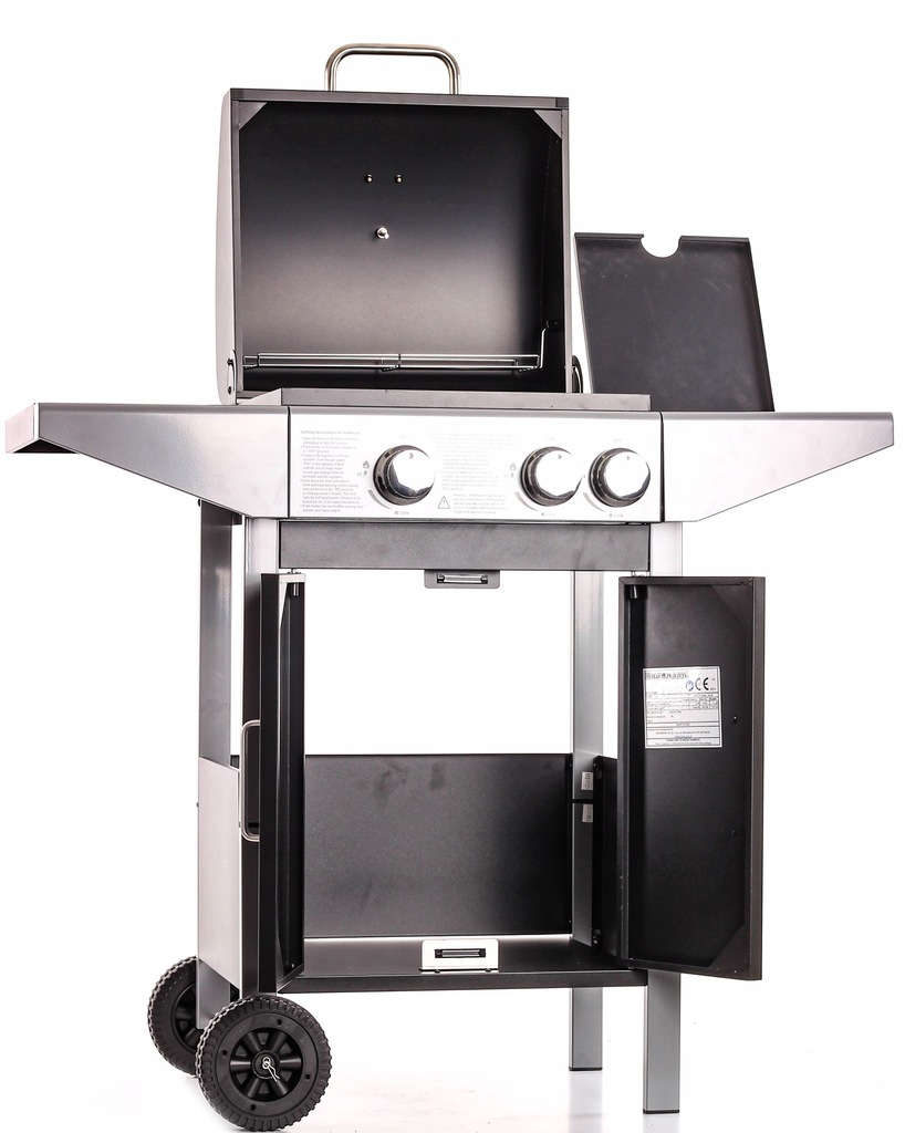 GRILL OGRODOWY GAZOWY 3 PALNIKI 10kW RUSZT ŻELIWNY - 7947290227 ...