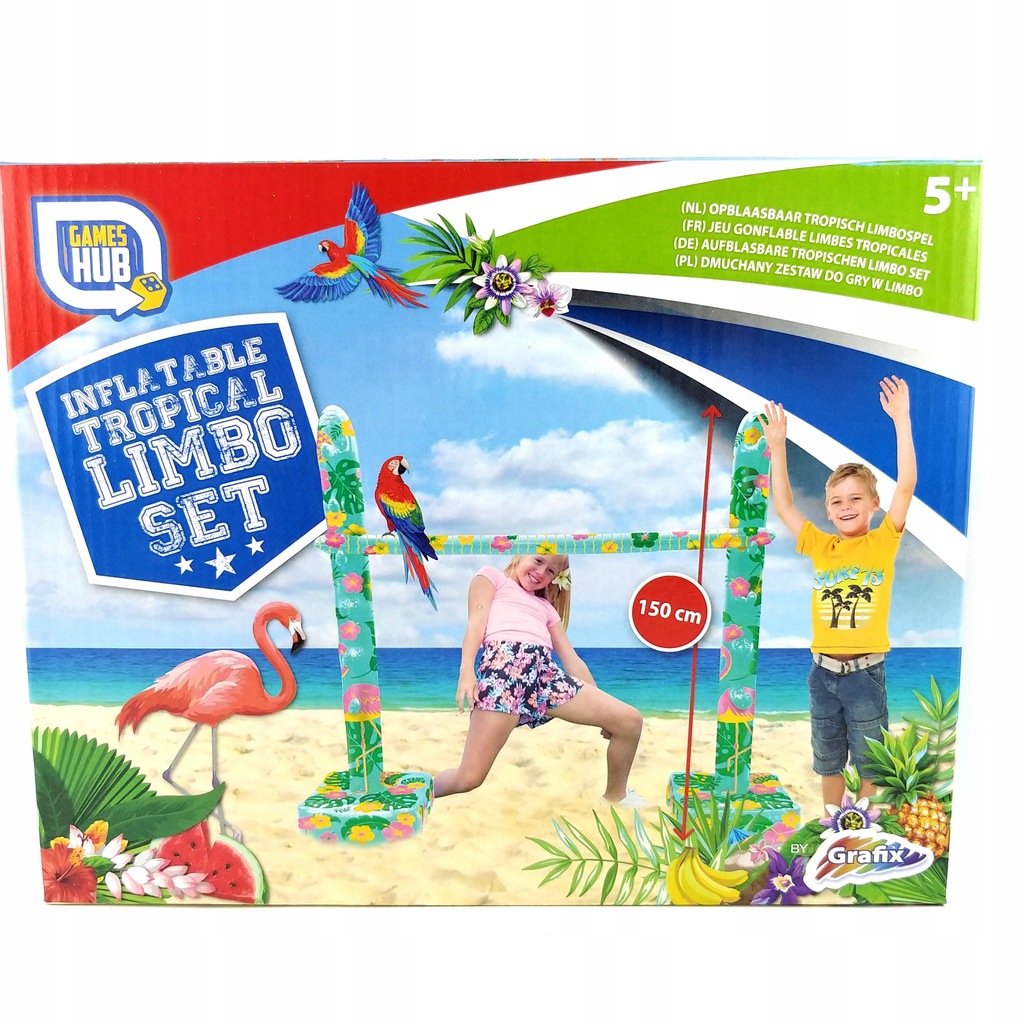 LIMBO gra plażowa dmuchane POPRZECZKA taniec KIJ - 8236917902 ...