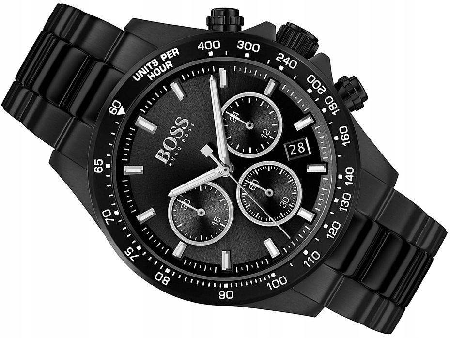 ZEGAREK HUGO BOSS 1513754 BLACK HERO CHRONO MĘSKI - 12337989759 ...