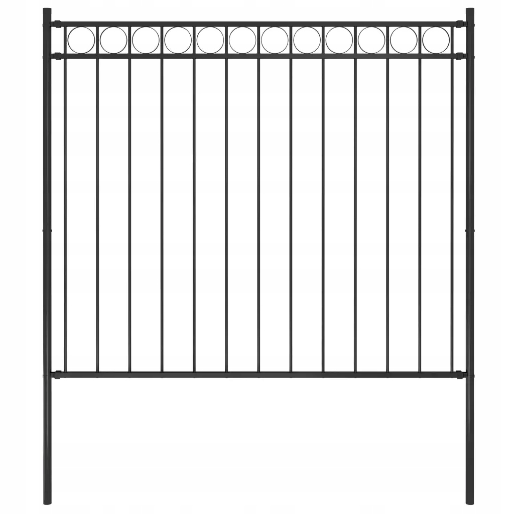 Panel Ogrodzeniowy Stalowy 1 7 X 1 5 M Czarny 11647899757