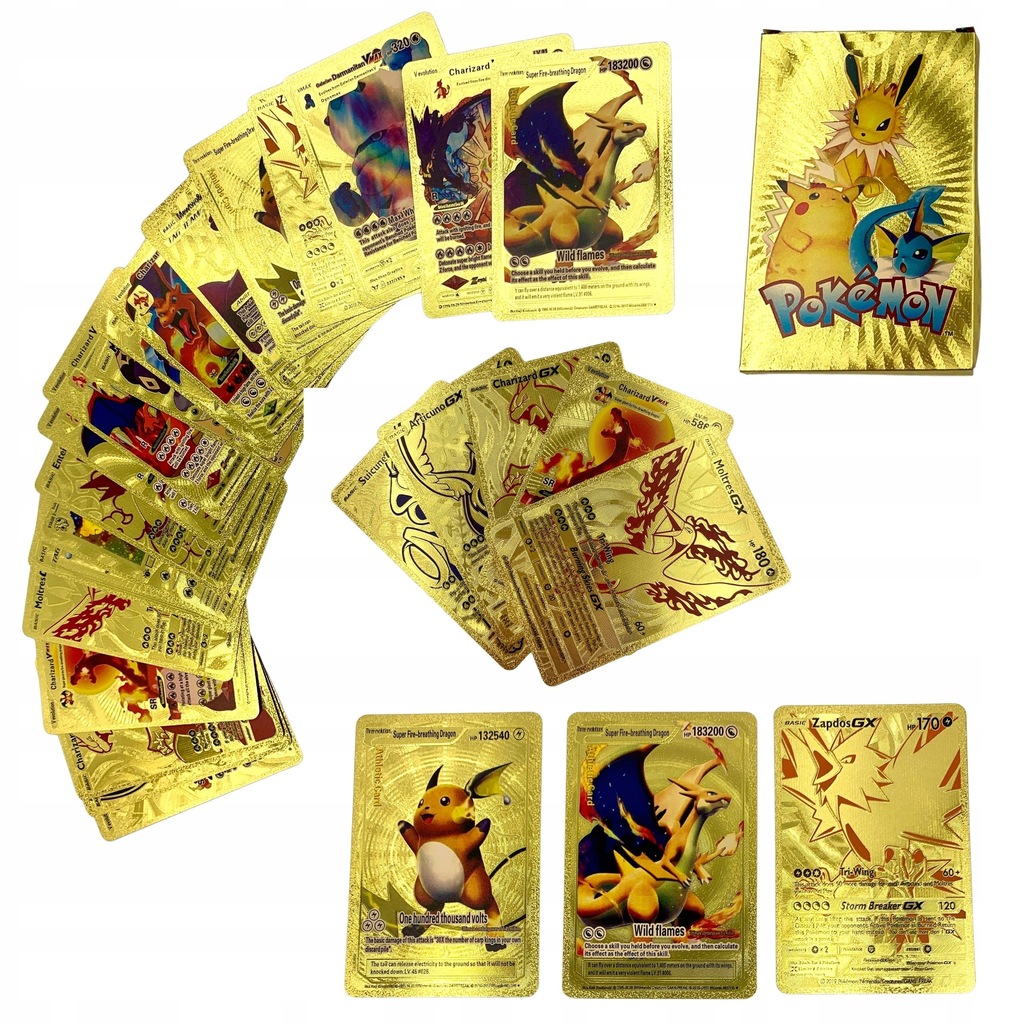 KOLEKCJONERSKIE ZŁOTE KARTY POKEMON GOLD EDITION - 11999970225 ...