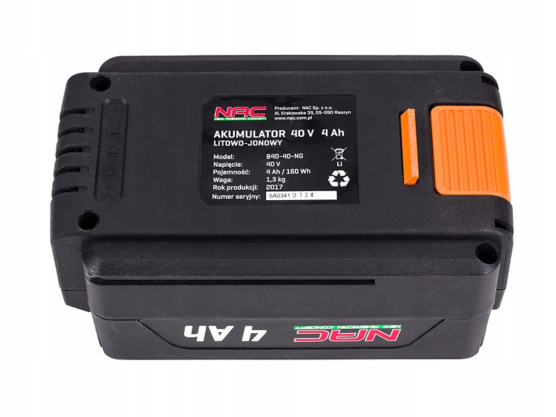 NAC Akumulator Bateria B40-40-NG 40V Li-Ion 4Ah - 6816863329 - oficjalne archiwum Allegro