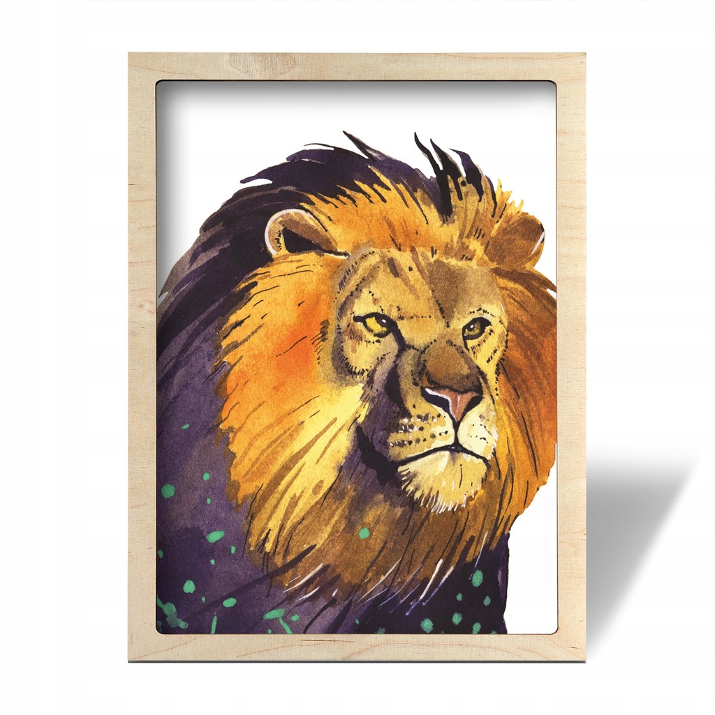 Nowoczesny obraz do salonu Lew rysunek 50x70 cm - 12083371789 ...