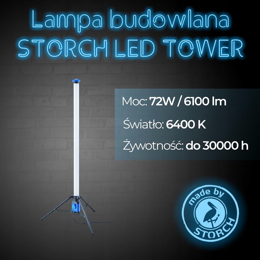 Lampa budowlana LED 360stopni Storch Led Tower 72W - 11817522750 ...
