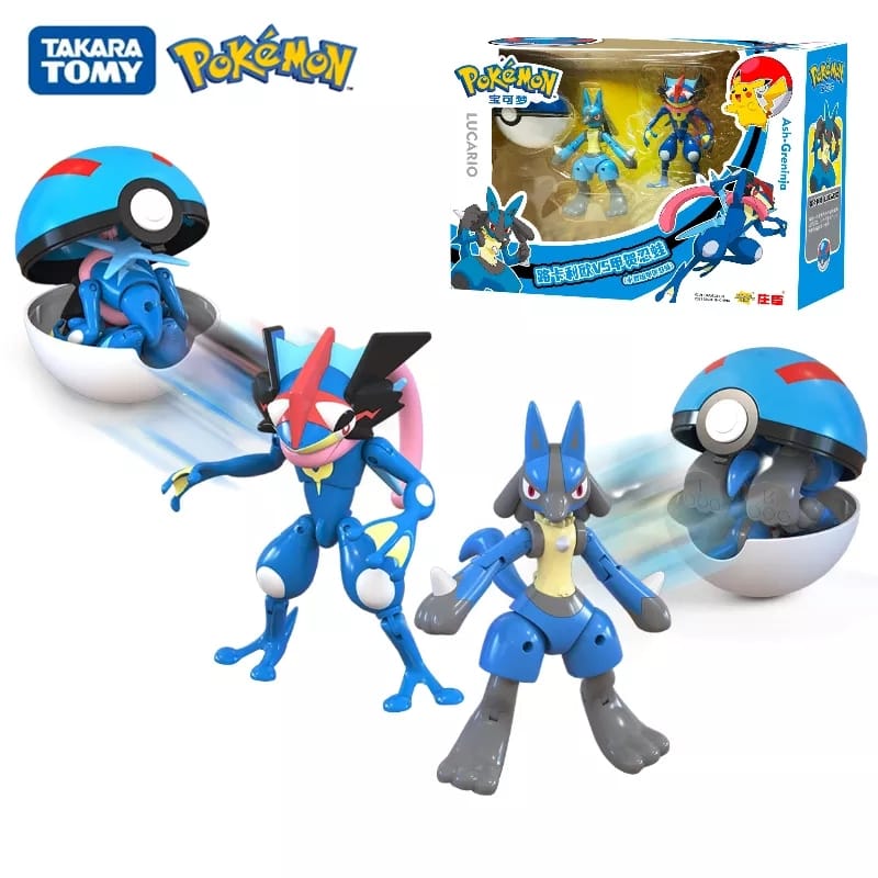 DUO POKEMON POKEBALL FIGURKI ASH GRENINJA LUCARIO - 13029889621 ...