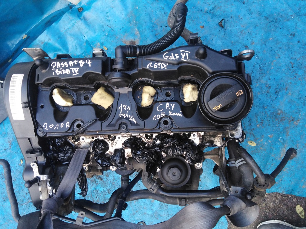 SILNIK VW GOLF VI PASSAT B7 POLO V SEAT IBIZA IV SKODA ROOMSTER 1.6 TDI CAY - 14595844835 ...