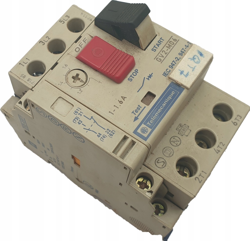 Wyłącznik silnikowy TELEMECANIQUE GV2-M06 * 1-1.6A - 12881189630 ...