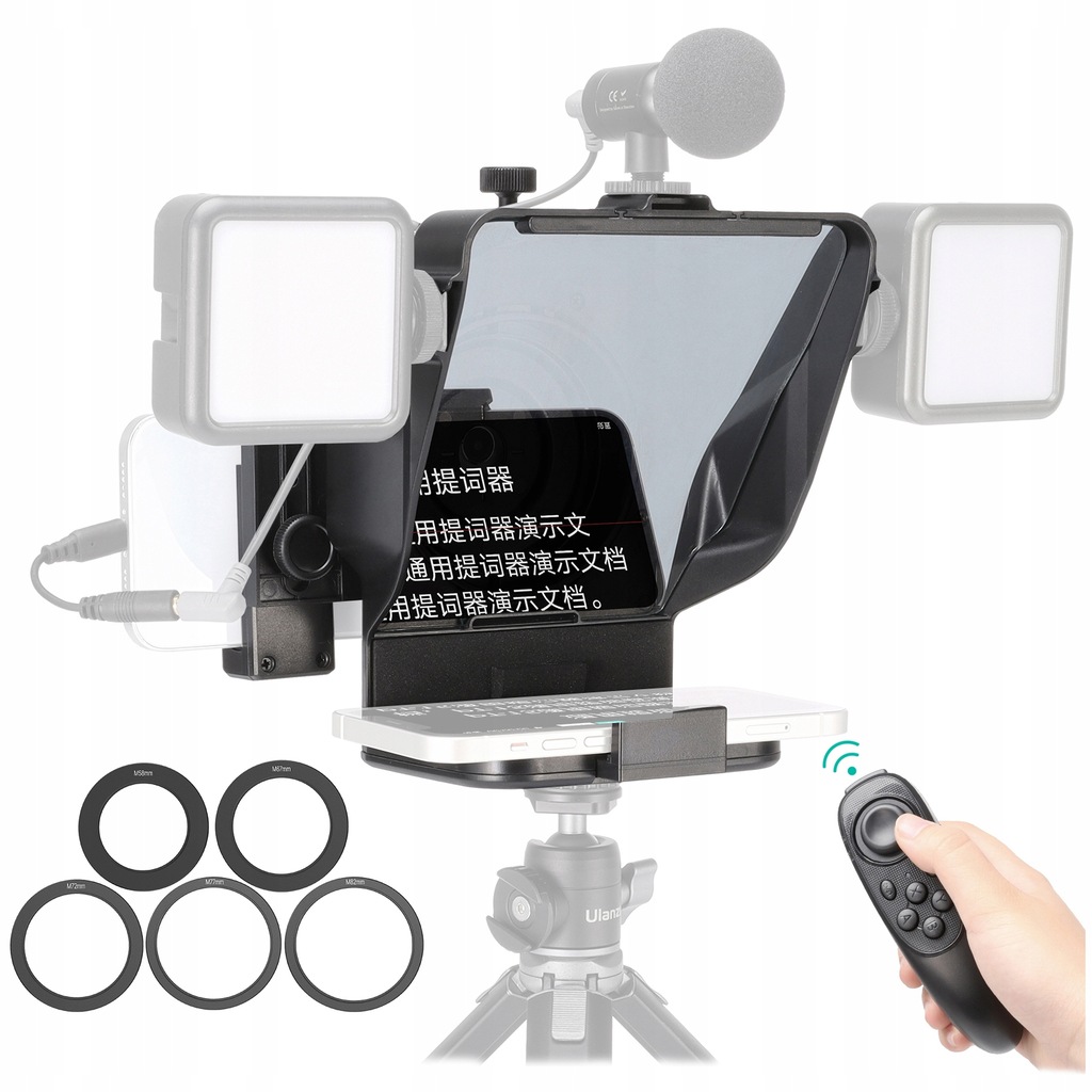 Teleprompter Ulanzi PT-15 z Pilotem BT i zestawem adapterów do ...