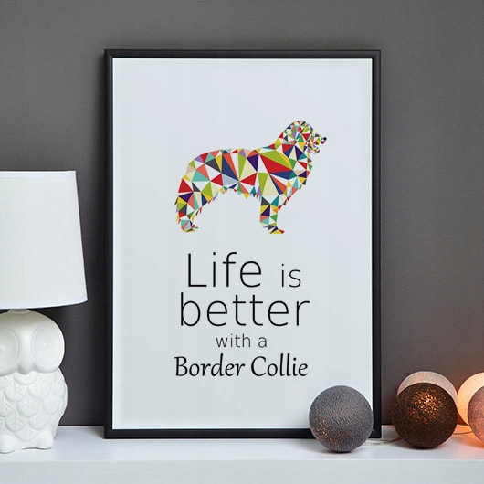 Plakat na ścianę Border Collie Origami do salonu - 12871974348 ...